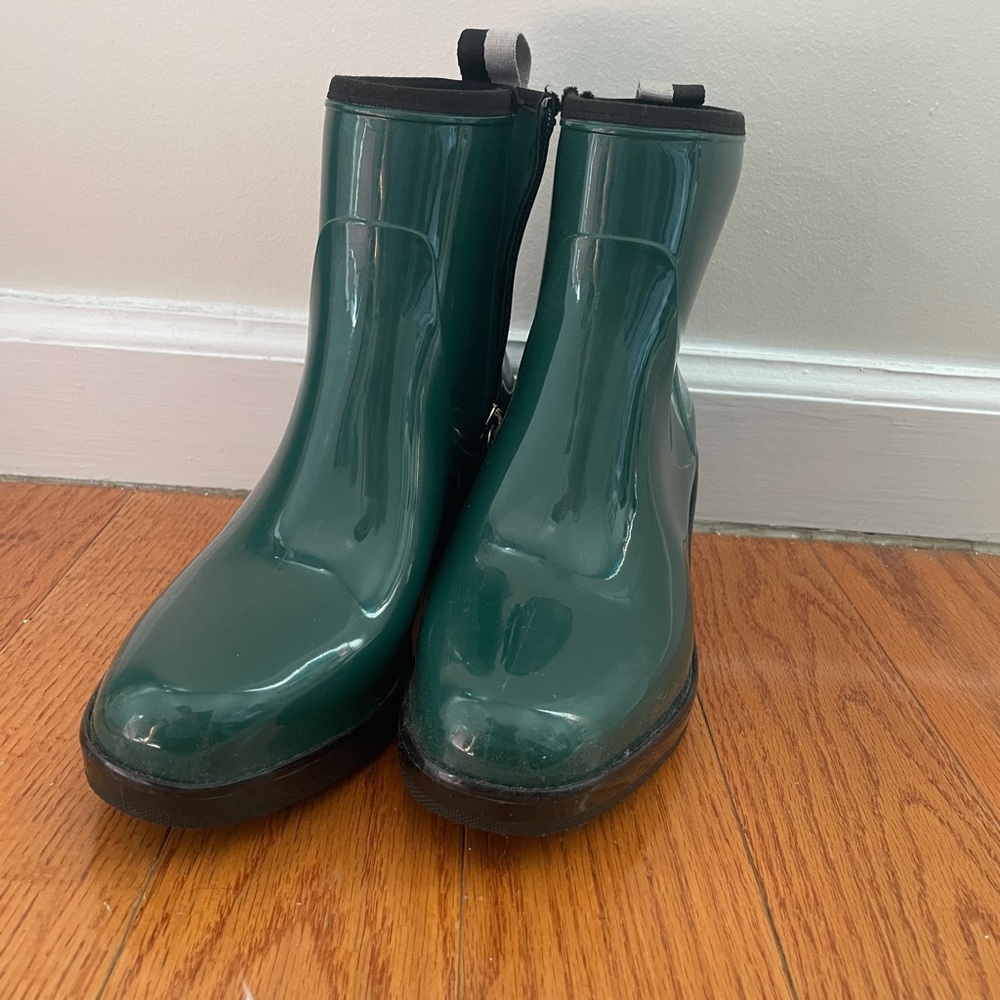 Emerald Green Kate Spade Puddle Rain Booties - Gem